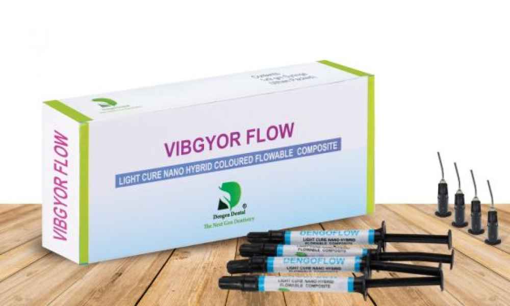 Dengen VIBGYOR flow Light Cure Composite Coloured 4*2gm